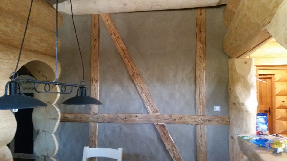 Wooden wall plastered with clay plaster - European Clay Bricks